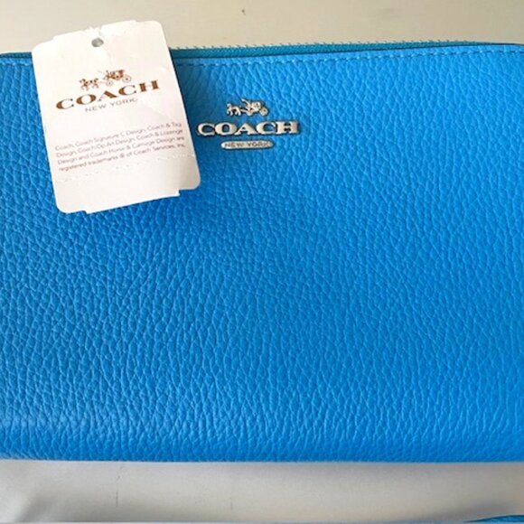 Coach | Bags | Coach Wallet New In Blue | Poshmark